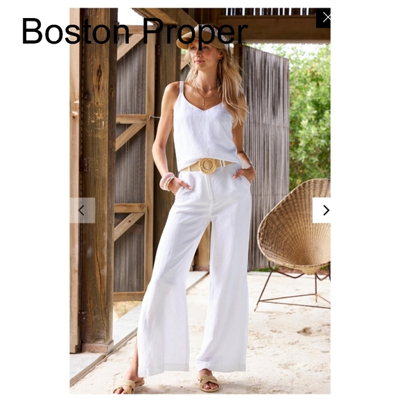 Boston Proper | Pants & Jumpsuits | Boston Proper Linen Wide Leg Pant ...